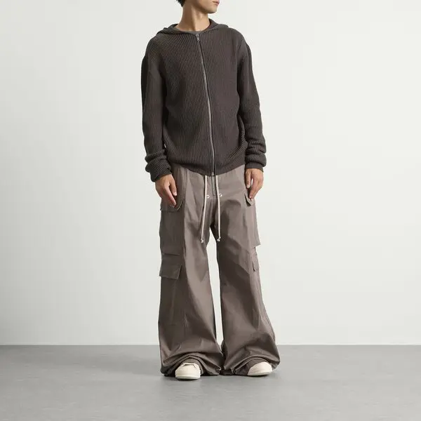 Rick Owens Ribbed Wool Zipped Hoodie