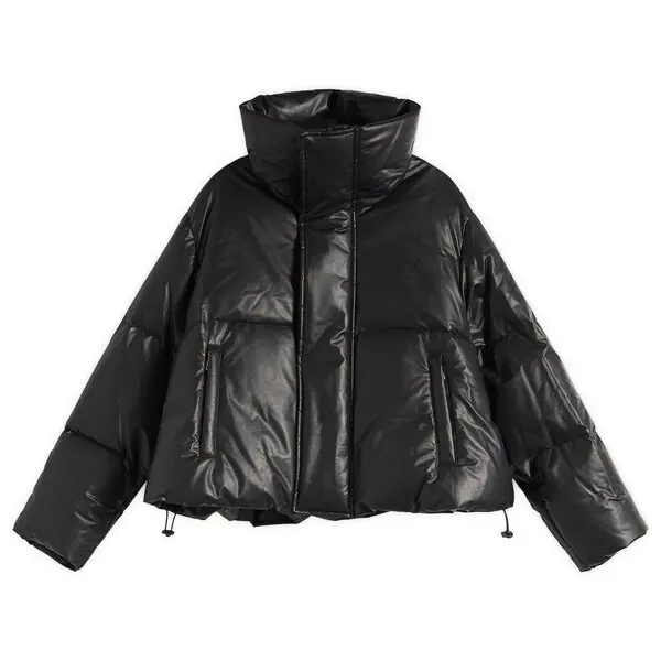 MAISON MARGIELA Faux Leather Padded Jacket - Black