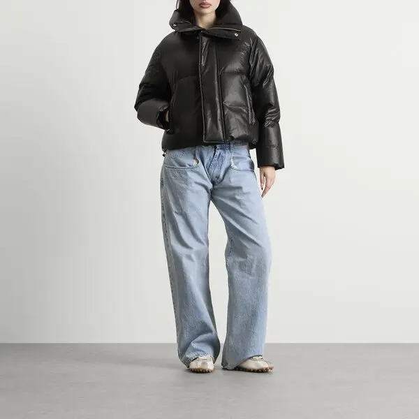 MAISON MARGIELA Faux Leather Padded Cropped Jacket