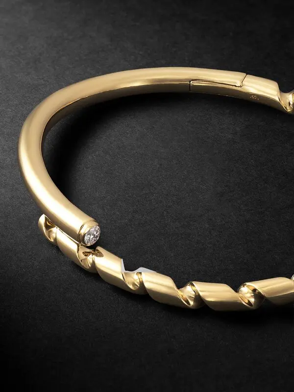 Luis Morais Drill Bit 14-karat Diamond Bracelet