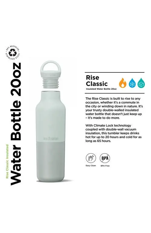 KLEAN KANTEEN 20oz Rise Classic Insulated Water Bottle With Arch Loop Cap