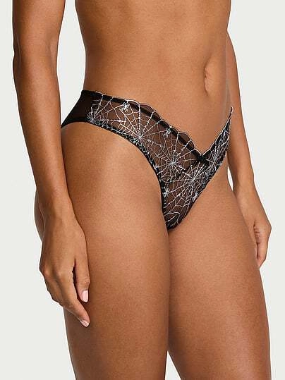 Victoria's Secret Tease Spider Embroidery Brazilian Panty - Print