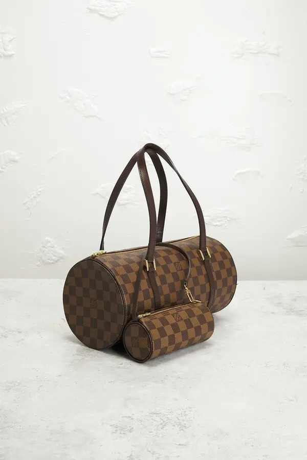 LOUIS VUITTON Damier Ebene Papillon 30 Handbag & Mini Pouch Set - Brown