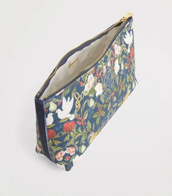 Harrods Medium Cotton Partridge Cosmetics Bag