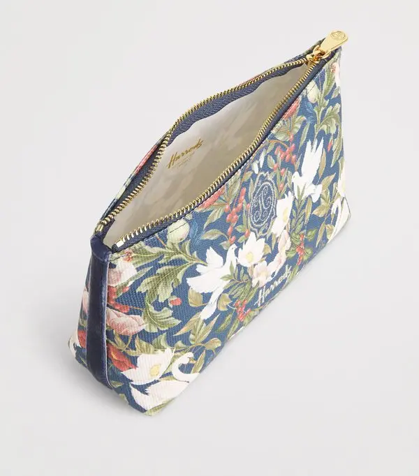 Harrods Small Cotton Partridge Cosmetics Bag - Navy