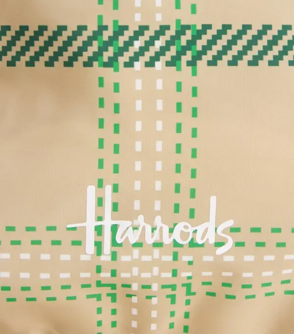 Harrods Tartan Logo Packable Shopper Bag