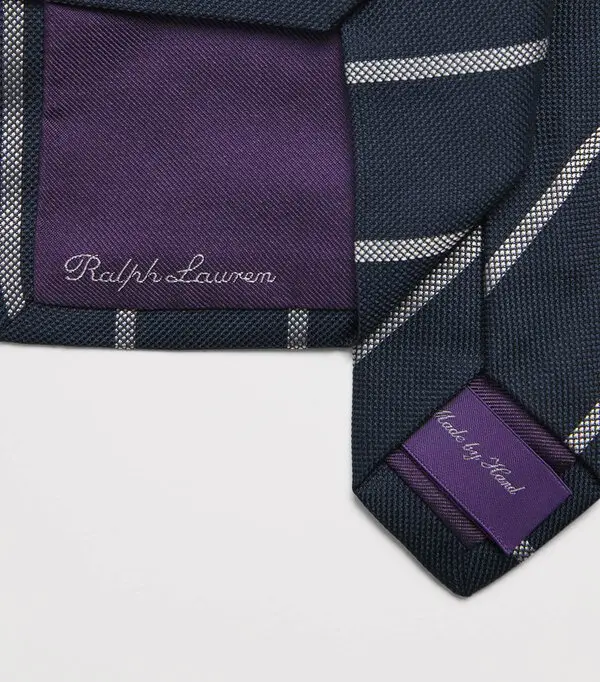 Ralph Lauren Purple Label Mulberry Silk Stripe Neck Tie