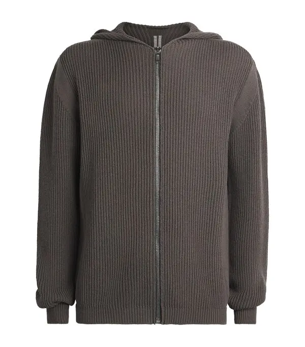 Rick Owens Cashmere Zip-up Hoodie - Grey