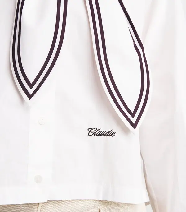 Claudie Pierlot Cotton Sailor Shirt With Detachable Tie - White