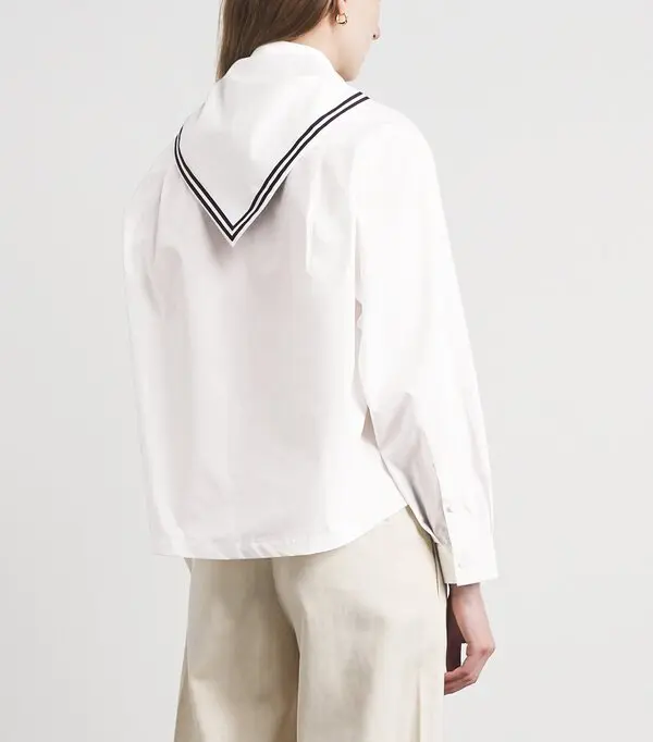 Claudie Pierlot Cotton Sailor Shirt With Detachable Tie - White