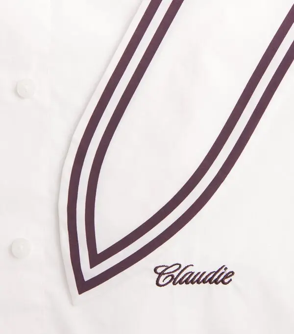 Claudie Pierlot Cotton Sailor Shirt With Detachable Tie - White