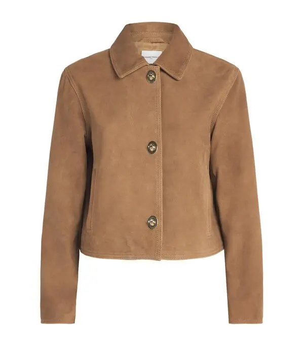 Claudie Pierlot Suede Turnlock Jacket - White
