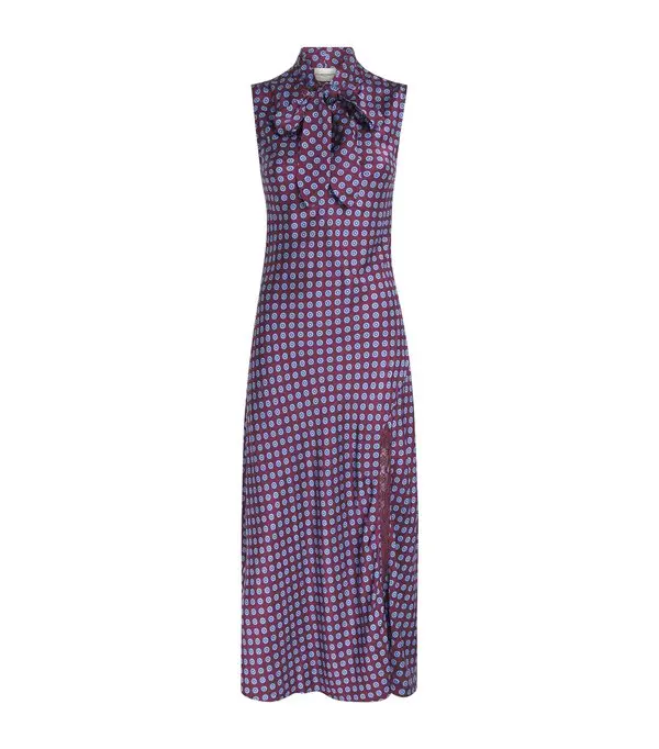 Claudie Pierlot Satin Printed Midi Dress - Red