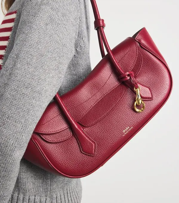 Polo Ralph Lauren Small Leather Shoulder Bag - Red