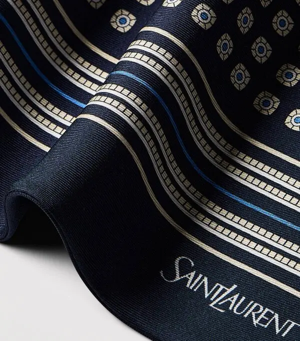 Saint Laurent Silk Floral Print Cravat