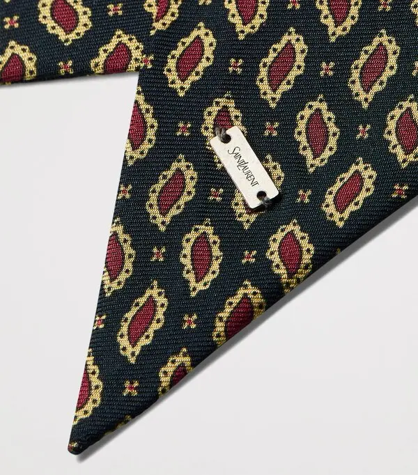 Saint Laurent Silk Paisley Print Cravat