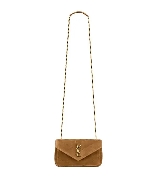 Saint Laurent Mini Loulou Shoulder Bag - Beige