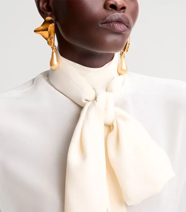 Saint Laurent Faux Pearl Cassandra Earrings