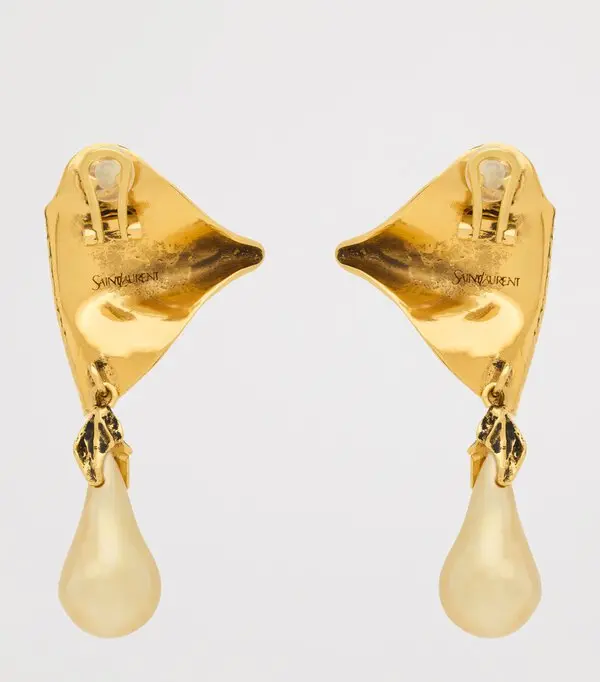 Saint Laurent Faux Pearl Cassandra Earrings