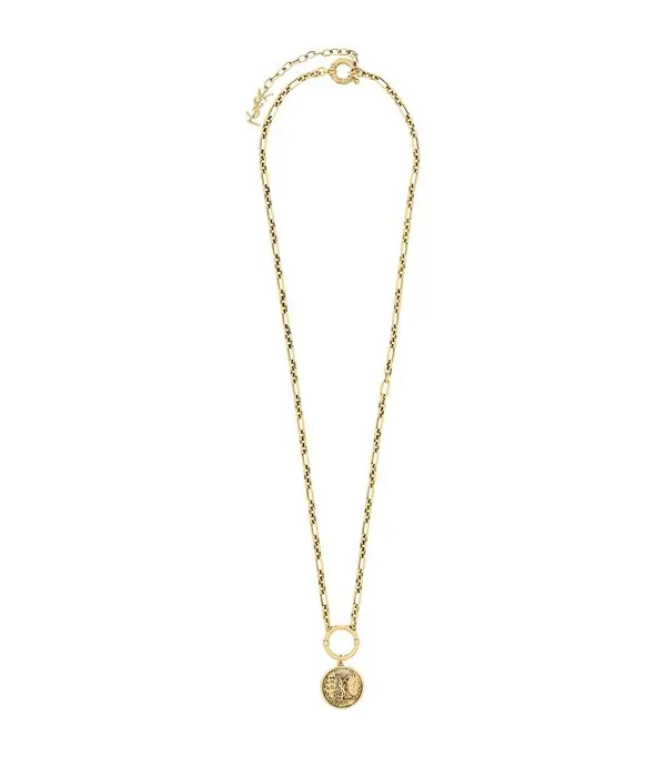 Saint Laurent Cassandre Medallion Necklace