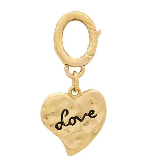 Saint Laurent Engraved Heart Charm - Yellow