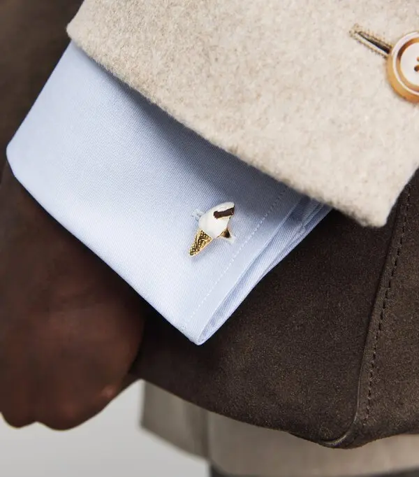 BABETTE WASSERMAN LONDON Yellow -plated Ice Cream Cufflinks