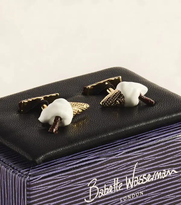 BABETTE WASSERMAN LONDON Yellow -plated Ice Cream Cufflinks