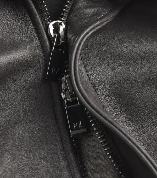 Pal Zileri Lambskin Leather Bomber Jacket