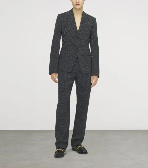 Alexander McQueen Stripe Embellished Blazer