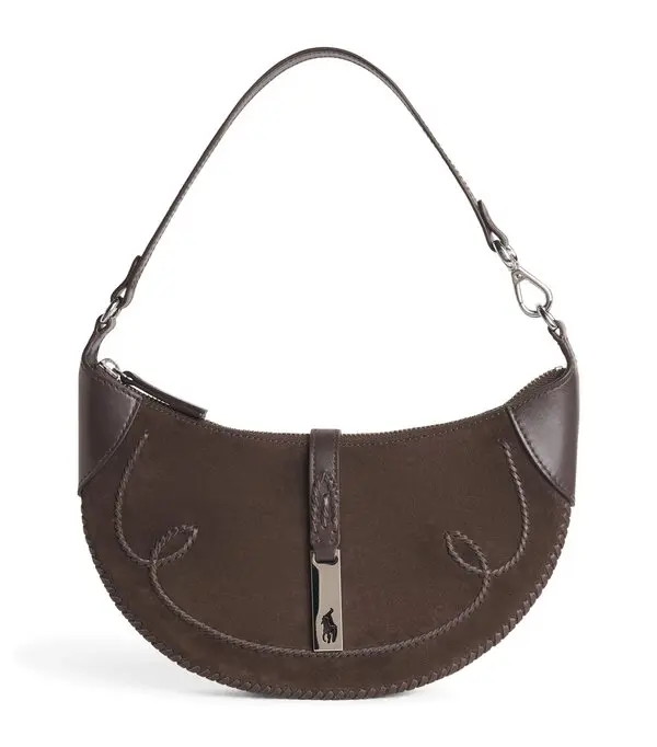 Polo Ralph Lauren Small Suede Shoulder Bag - Brown