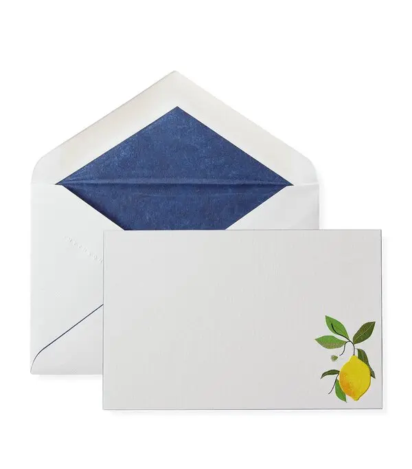 Smythson Lemon Correspondence Set - White