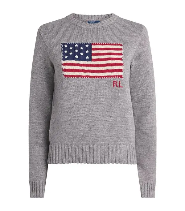 Polo Ralph Lauren Cotton American Flag Sweater