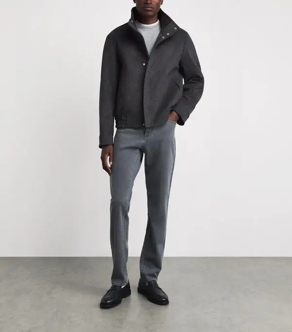 Canali Stretch-cotton Cashmere Straight Jeans