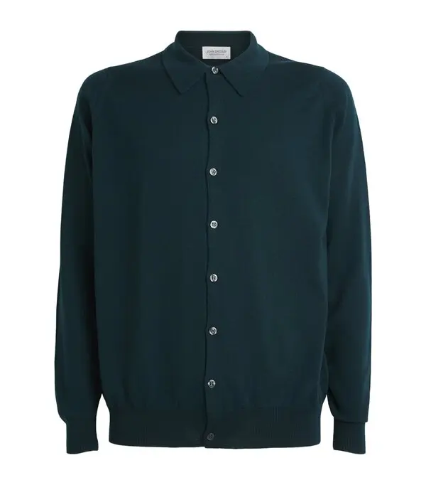 John Smedley Extra Fine Merino Wool Tibor Shirt - Green
