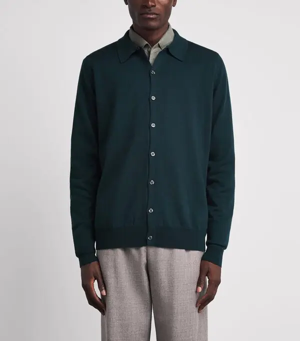 John Smedley Extra Fine Merino Wool Tibor Shirt - Green