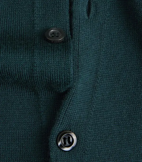 John Smedley Extra Fine Merino Wool Tibor Shirt - Green