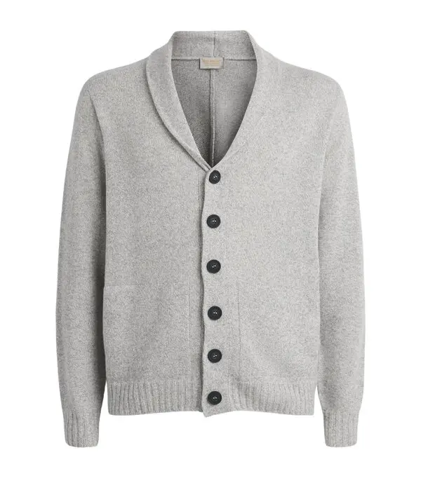 John Smedley Rockford Shawl Collar Cardigan In Recycled Cashmere-wool Blend - Grey