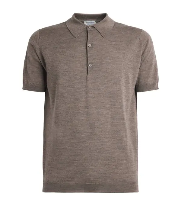 John Smedley Extra Fine Merino Wool Macloud Polo Shirt - Beige