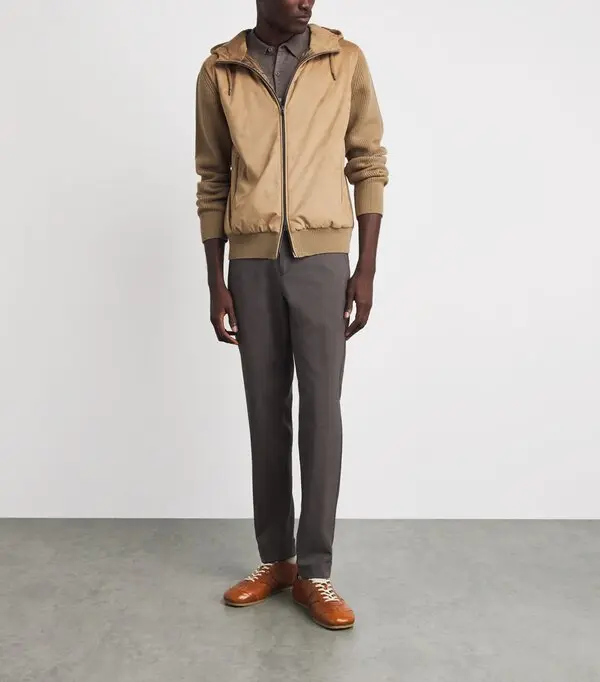Herno Wool Hybrid Hooded Jacket - Beige