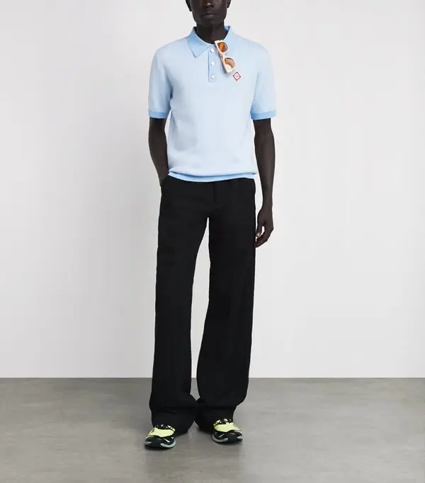 Casablanca Cotton Pinstripe Polo Shirt