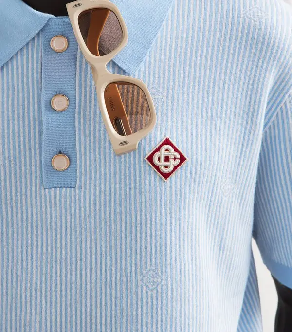 Casablanca Cotton Pinstripe Polo Shirt