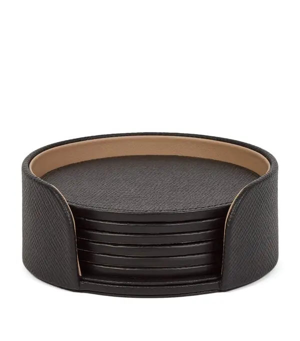 Smythson Panama Leather Coasters