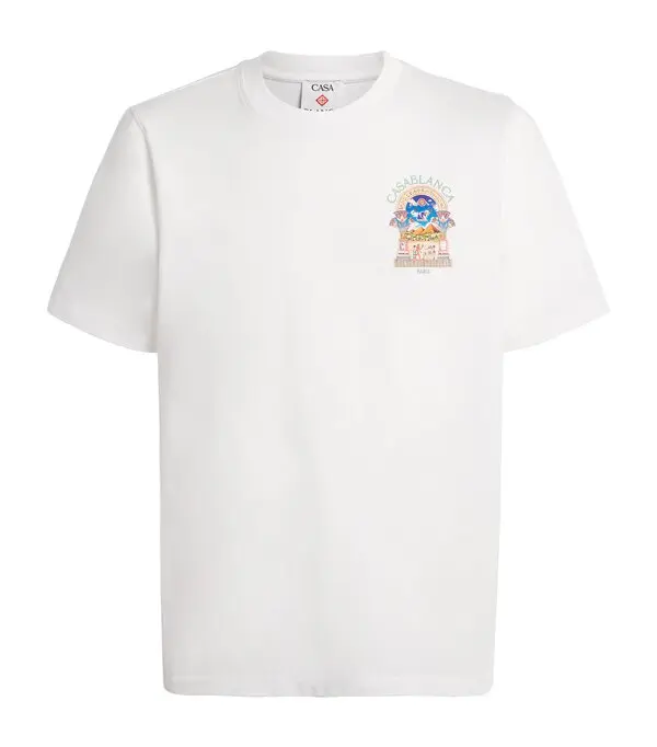 Casablanca Organic Cotton Egyptian L'arche T-shirt - White