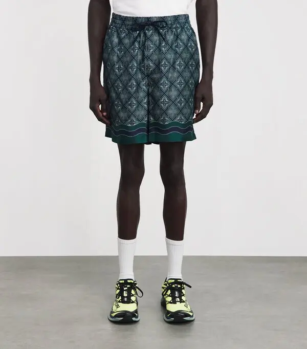 Casablanca Silk Radiating Monogram Shorts