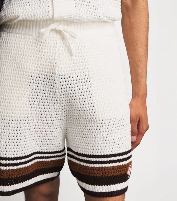 Casablanca Crochet Stripe Shorts
