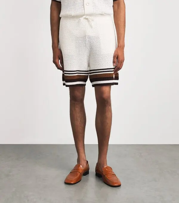 Casablanca Crochet Stripe Shorts