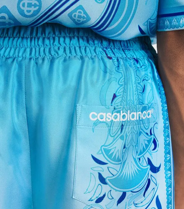 Casablanca Silk Egyptian Rug Print Shorts