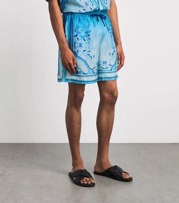 Casablanca Silk Egyptian Rug Print Shorts