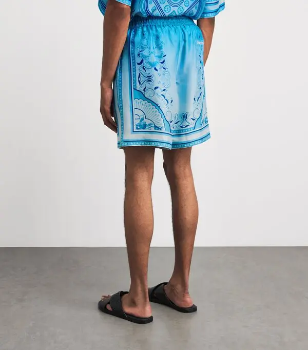 Casablanca Silk Egyptian Rug Print Shorts
