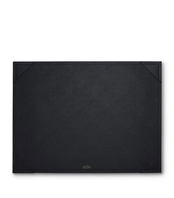 Smythson Leather Desk Mat - Black